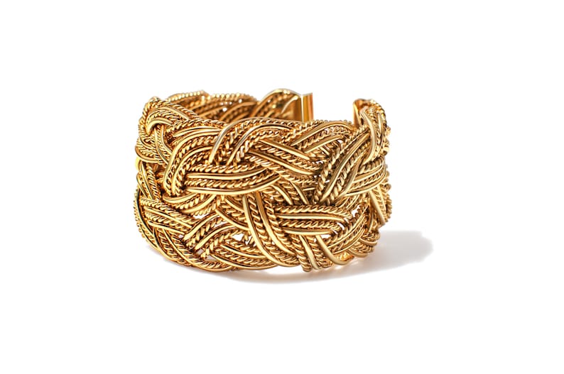Gold Wide Cuff Bracelet + Adjustable Ring Christmas Gifs for Her 7th ...