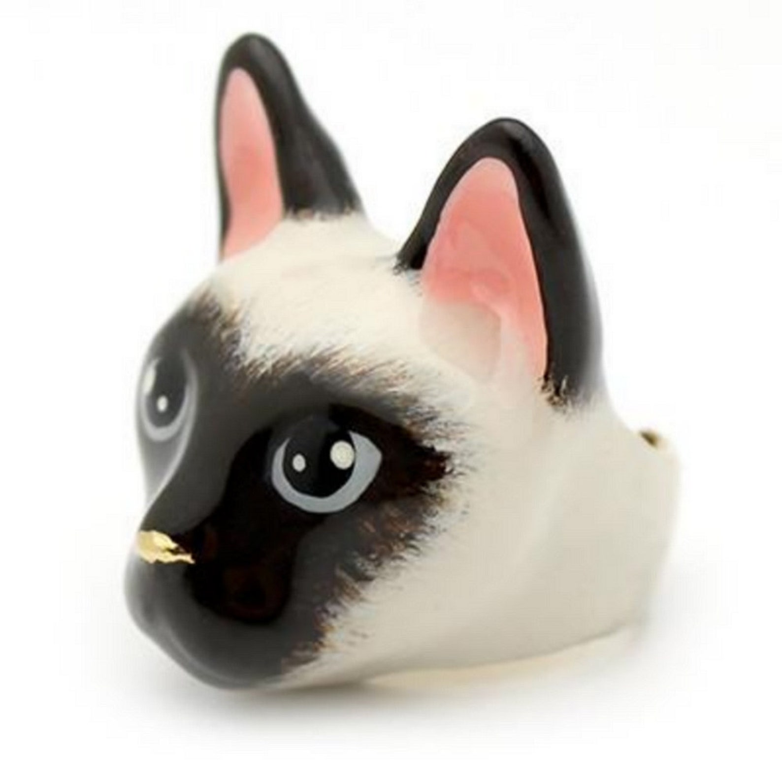 CAT RING Enamel Ring Siamese Cat Cat Face Ring Cocktail - Etsy