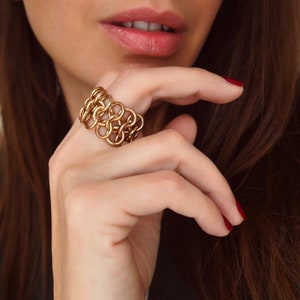 Curb Chain Jewelry Set | Wide Chain Cuff | Curb Chain Ring | Extra Wide ...