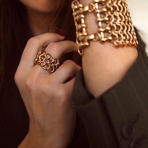 Bold Cuff Bracelet Extra Wide Bangle Wide Chain Cuff Statement Bracelet ...