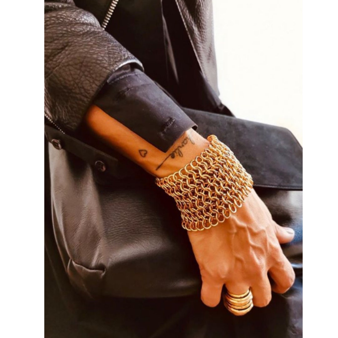 Urban Cuff Bracelet | Wide Chain Cuff | Bold Cuff Bracelet | Extra Wide ...