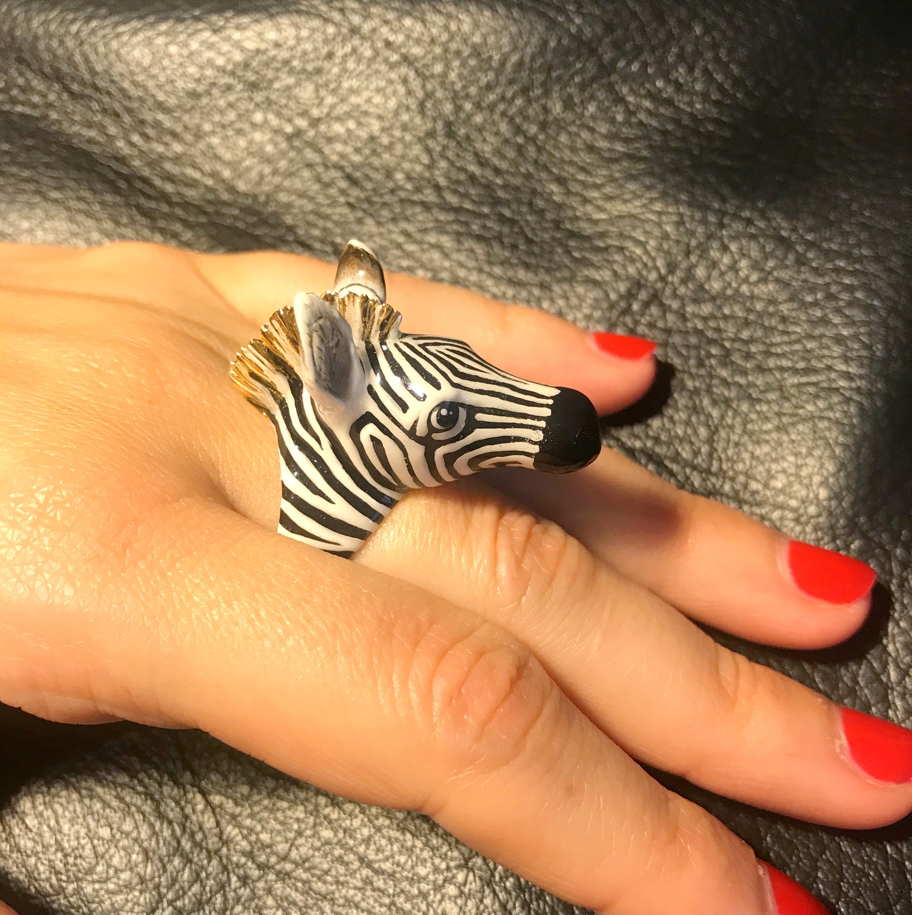 ZEBRA RING Großer E-Mail-Ring Tierring Damengeschenk - Etsy.de