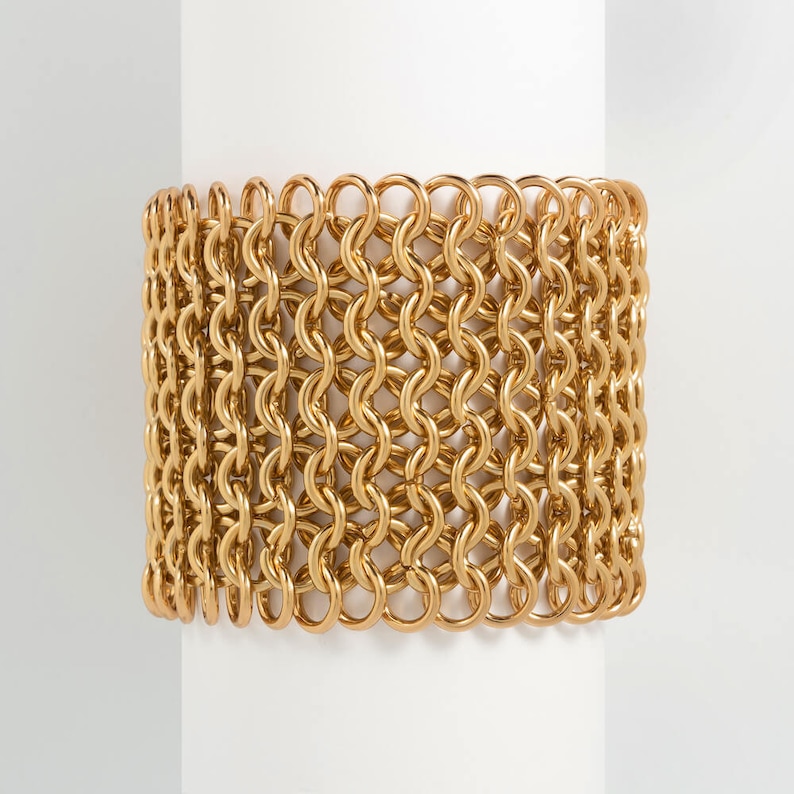 Extra Wide Bangle |wide Chain Cuff | Statement Bracelet | Urban Cuff Bracelet | 14k Gold ...