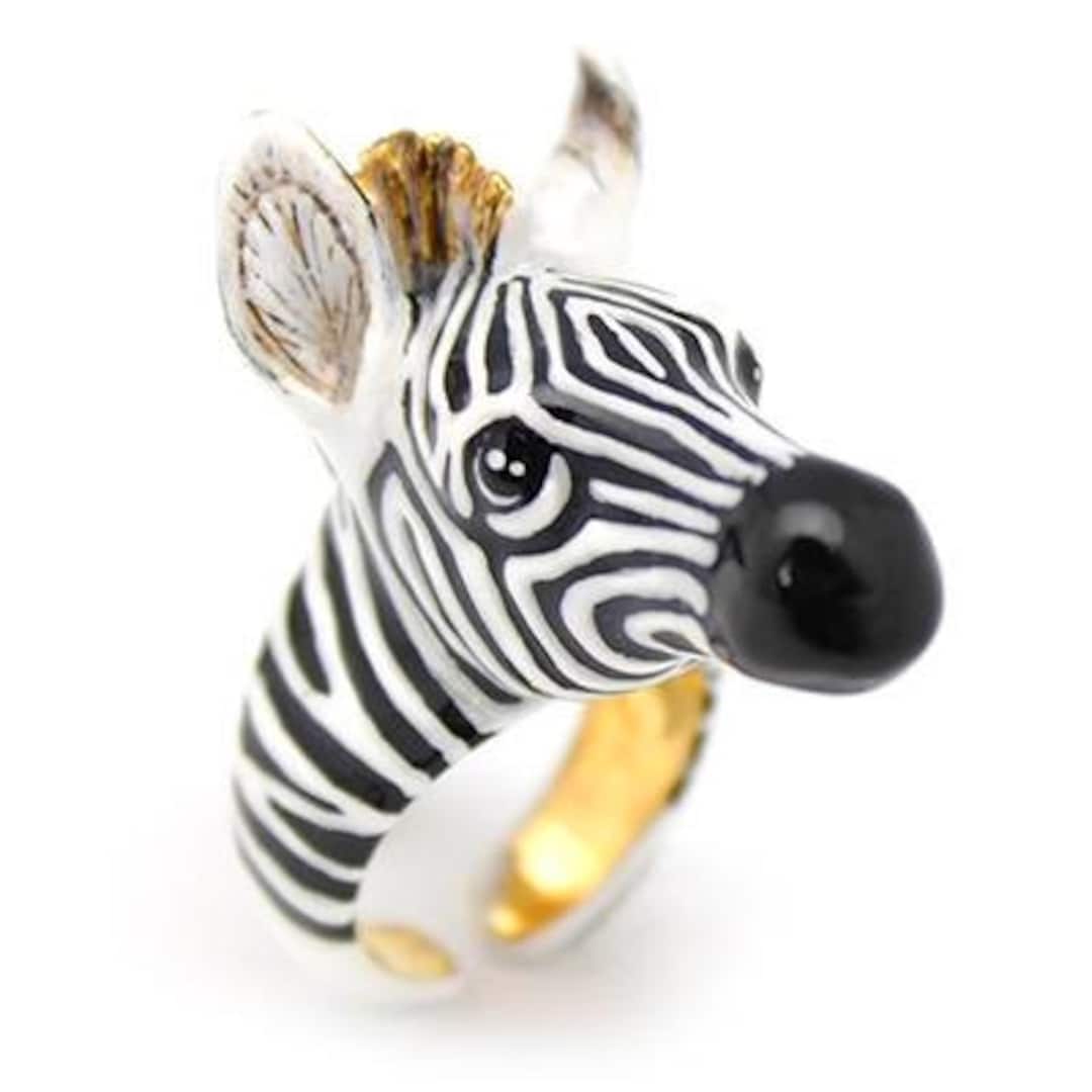 ZEBRA RING Großer E-Mail-Ring Tierring Damengeschenk - Etsy.de