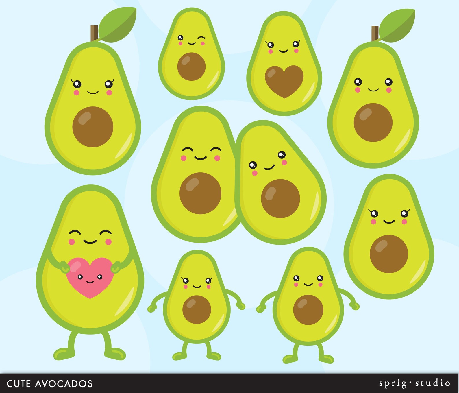 Avocado Clipart, Avo, Guac, Salad, Vegetables, Avocados Clip Art ...