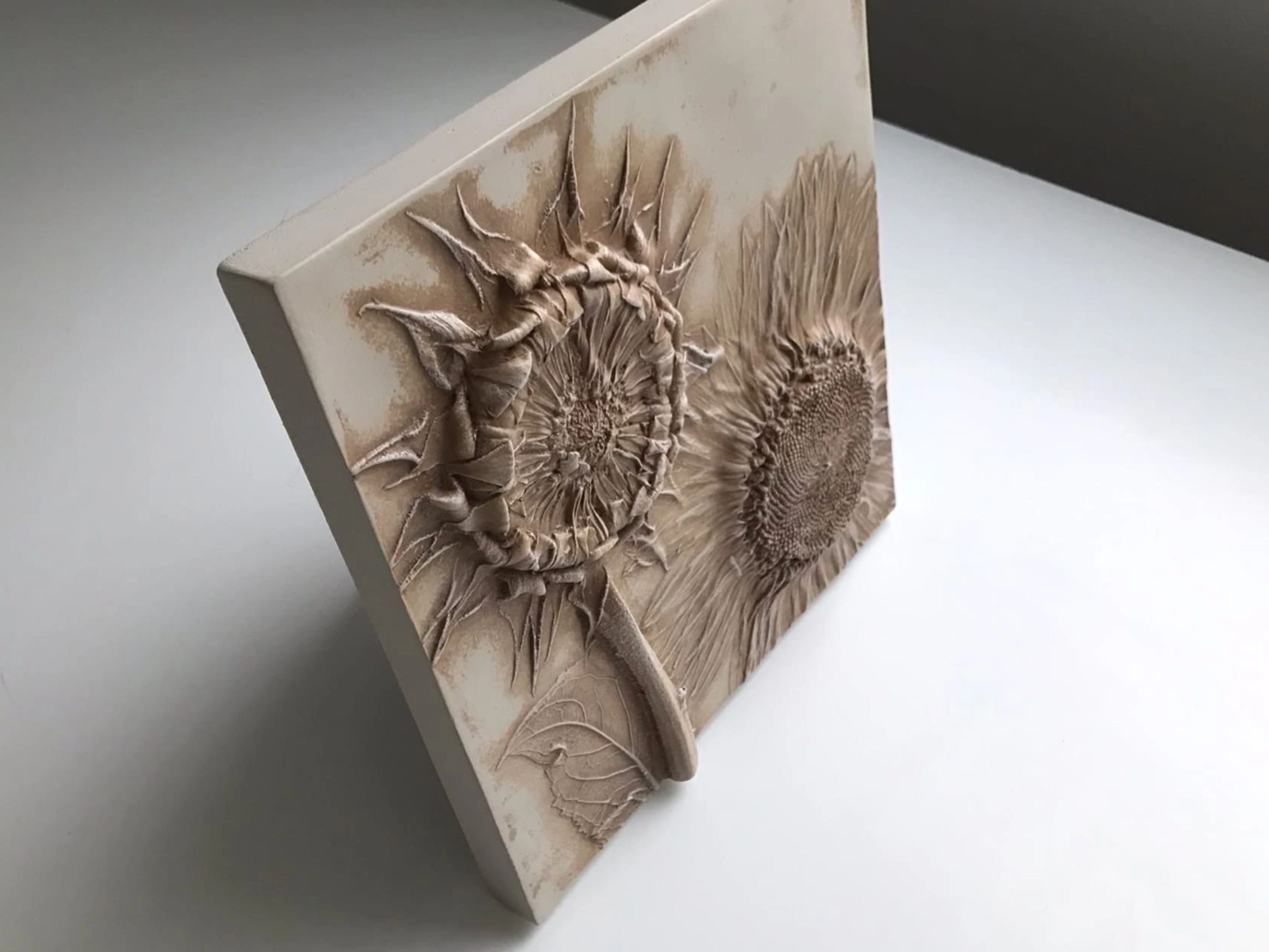 Scandinavian Sunflowers Botanical Bas-relief by Klever Art/ Exclusive ...