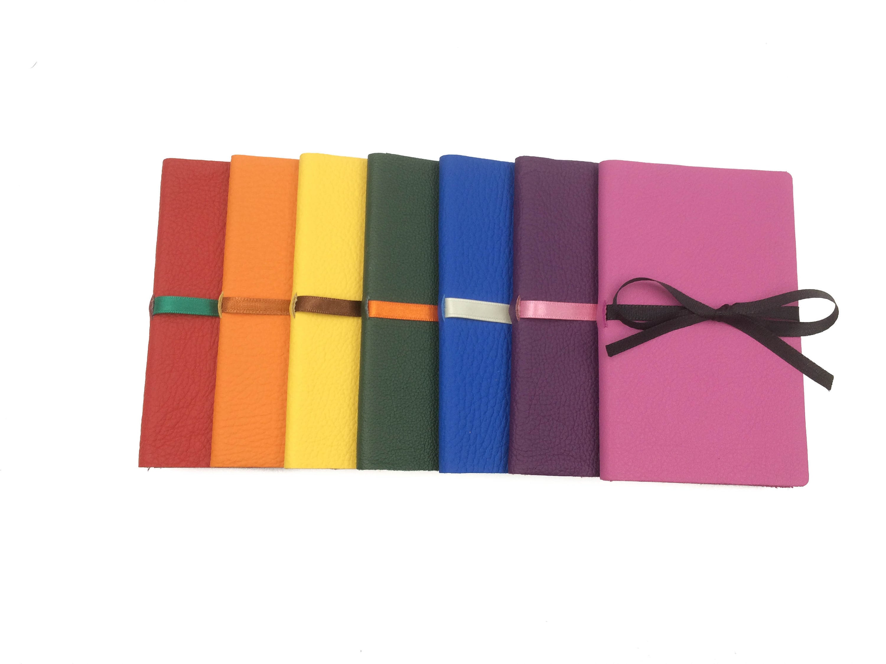 Handmade Leather Notebook With Ribbon | Small Pocket Sized ...