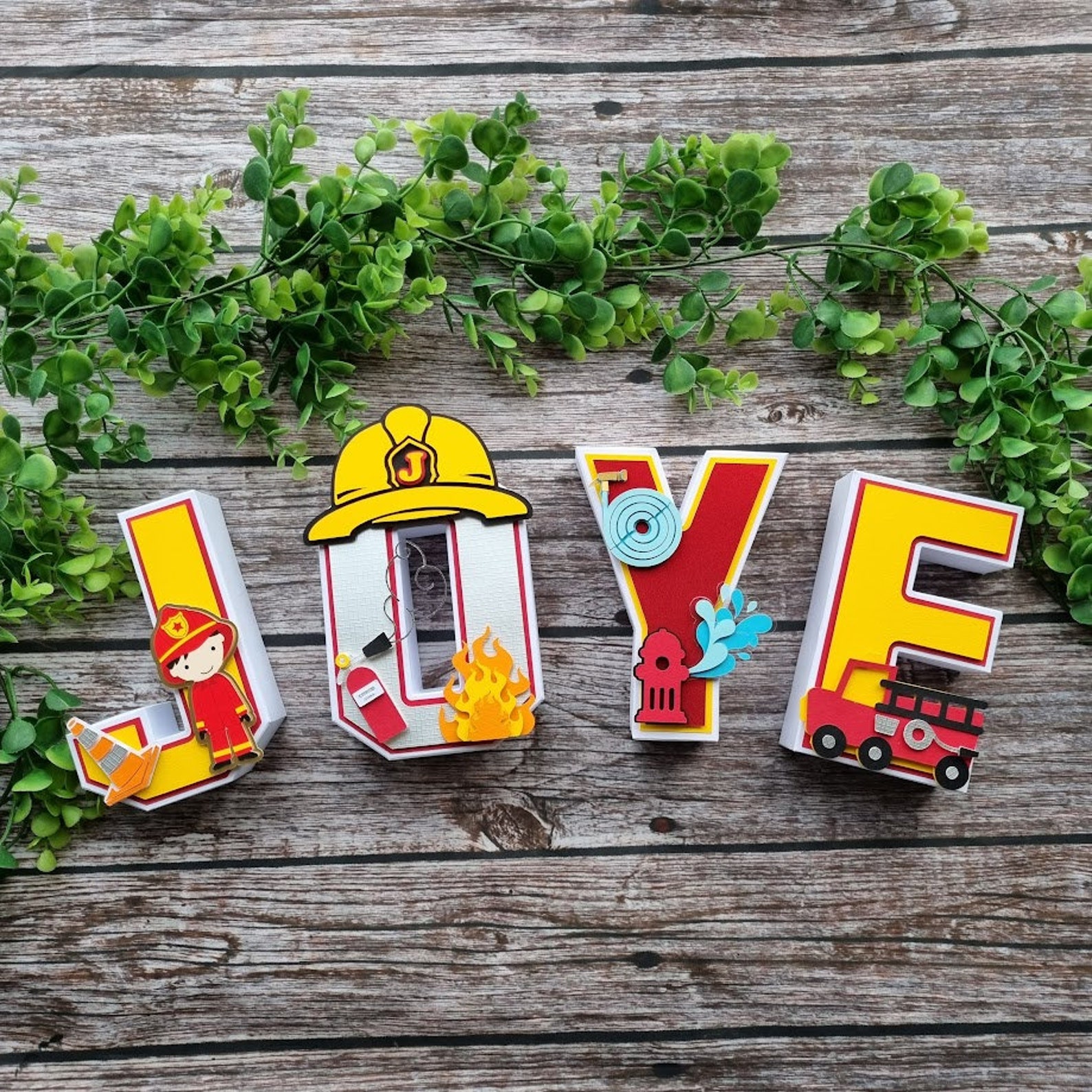 Fire Truck 3D Letters, Firefighter 3D Letters, Fire Truck 3D Letters ...