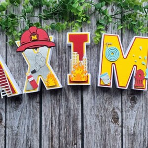 Firefighter 3D Letters, Firetruck 3D Letters: Fireman Party Decorations ...