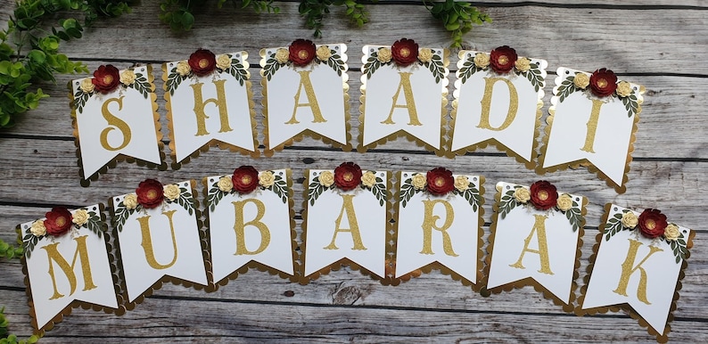 Nikkah Mubarak Banner Wedding Banner Shaadi Banner Wedding - Etsy