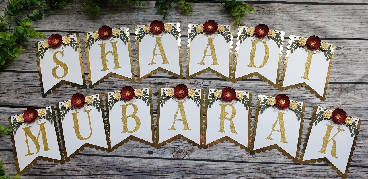Nikkah Mubarak Banner Wedding Banner Shaadi Banner Wedding | Etsy UK