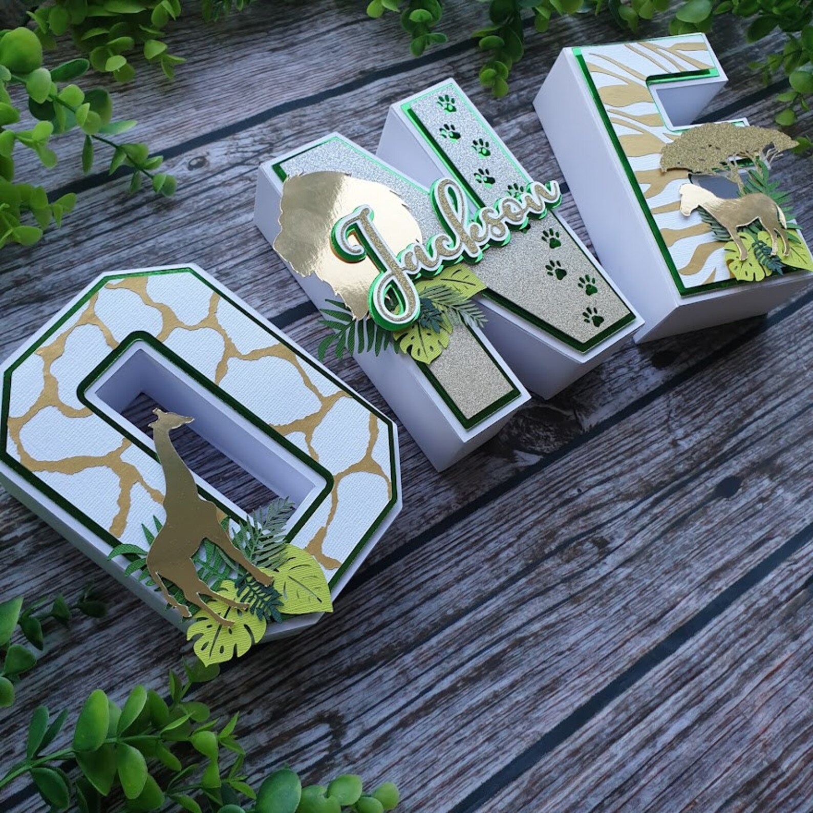 ONE 3D Letters Personalized 3D Letters Jungle Birthday Cake - Etsy UK