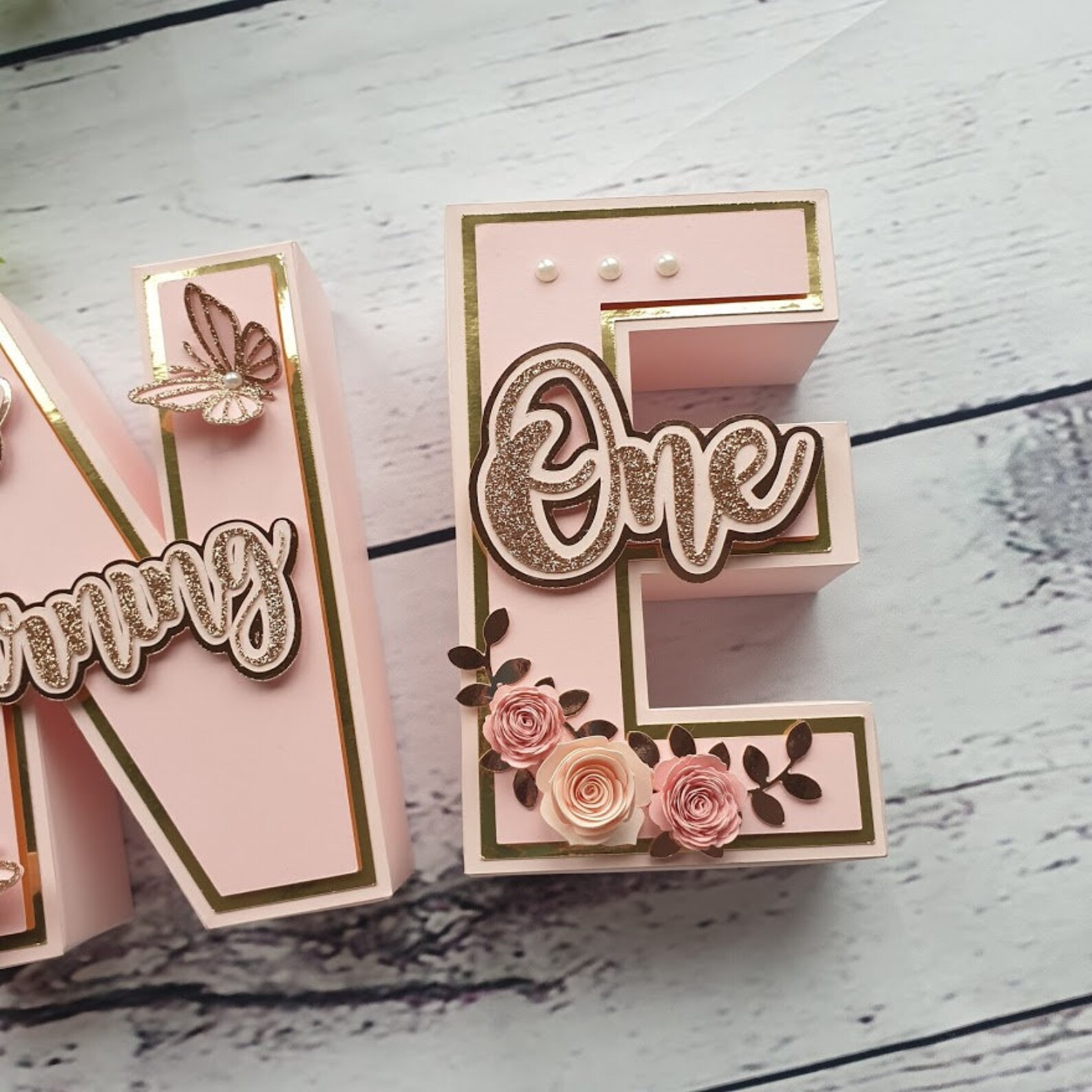 ONE 3D Letters Personalized 3D Letters Butterfly Birthday | Etsy