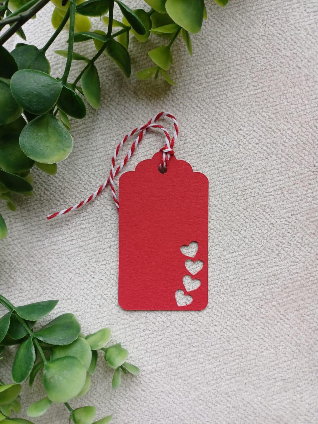 Gift Tags, Valentine Gift Tags, Red Heart Gift Tags With Twine, Set of ...