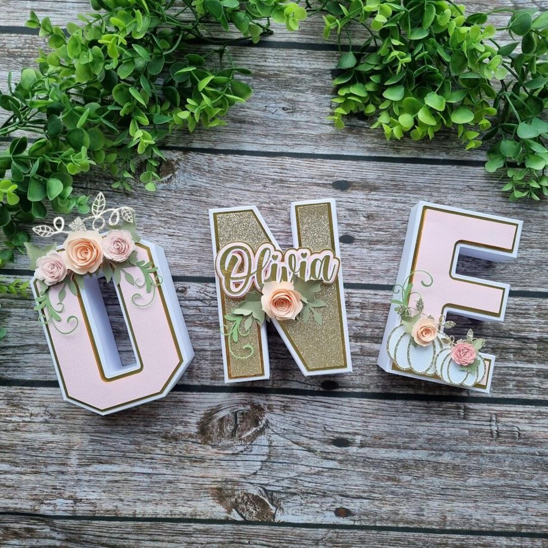 ONE 3D Letters,little Pumpkin Personalized 3D Letters,first Birthday ...