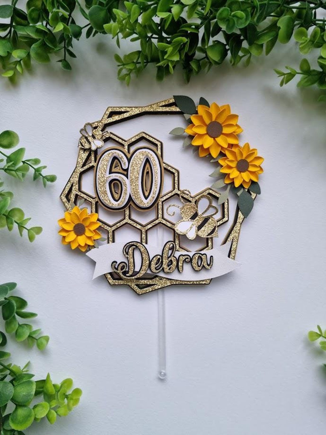 Cake Topper,personalised Cake Topper, Bumble Bee, Honeybee, Bee Cake ...