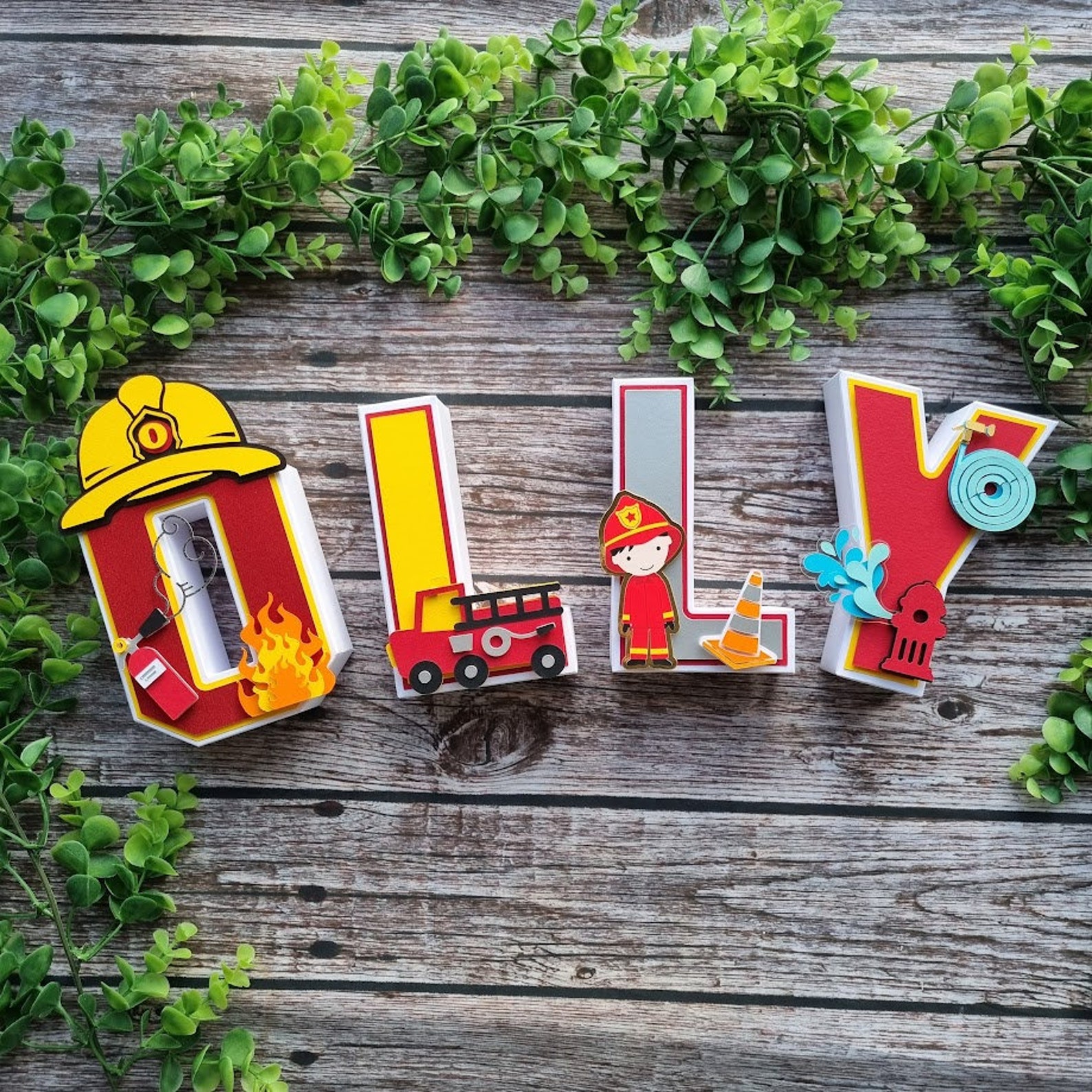 Fire Truck 3D Letters, Firefighter 3D Letters, Fire Truck 3D Letters ...