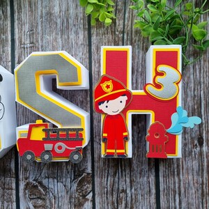 Firefighter 3D Letters, Firetruck 3D Letters: Fireman Party Decorations ...