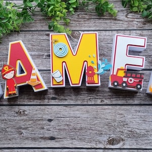 Firefighter 3D Letters, Firetruck 3D Letters: Fireman Party Decorations ...