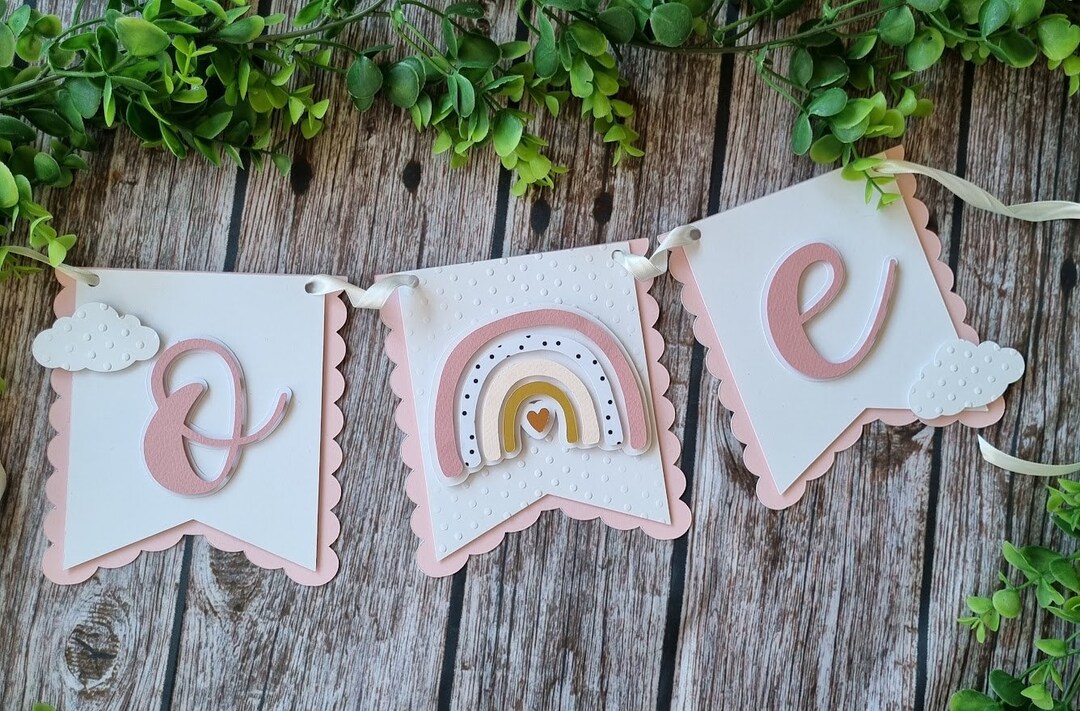 Birthday Banner/boho Rainbow One High Chair Banner/baby Rainbow Theme ...