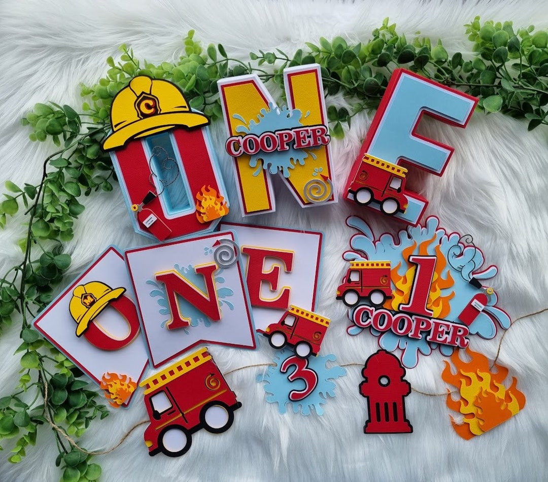 Birthday Banner, Fire Truck Banner, Firetruck Party, Fire Fighter ...