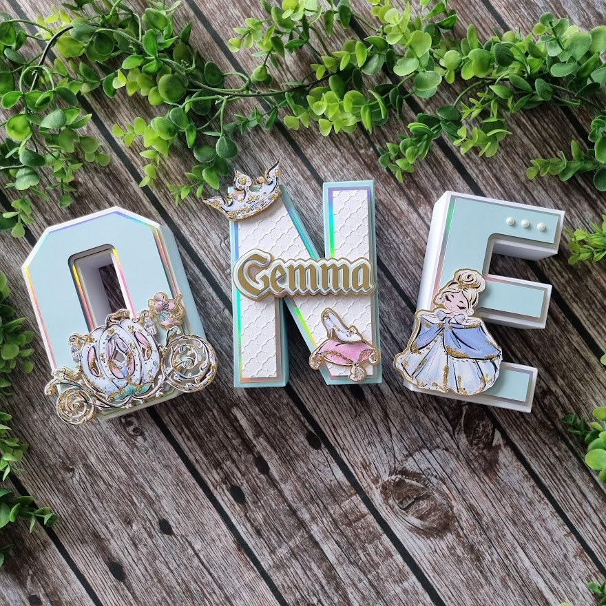 ONE 3D Letters3d Letters Princess Cinderella3d Letters - Etsy UK