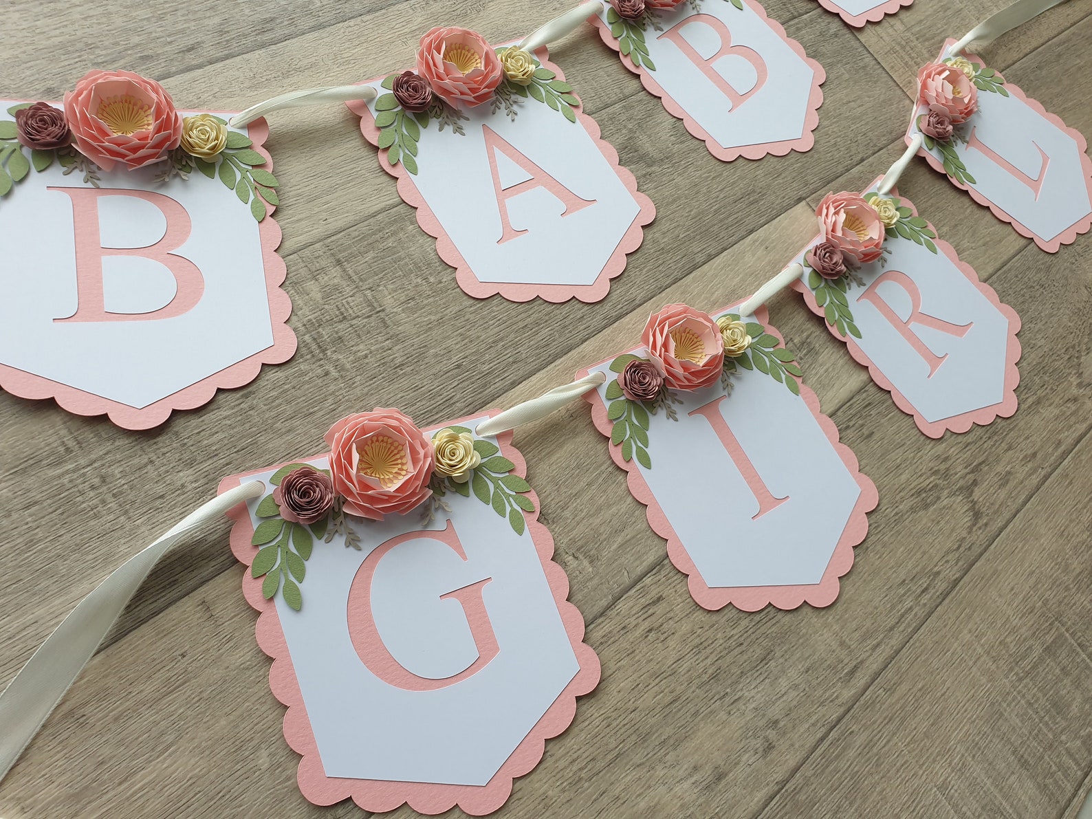 Floral Baby Girl Banner. Personalised Baby Shower Banner . Baby Shower ...