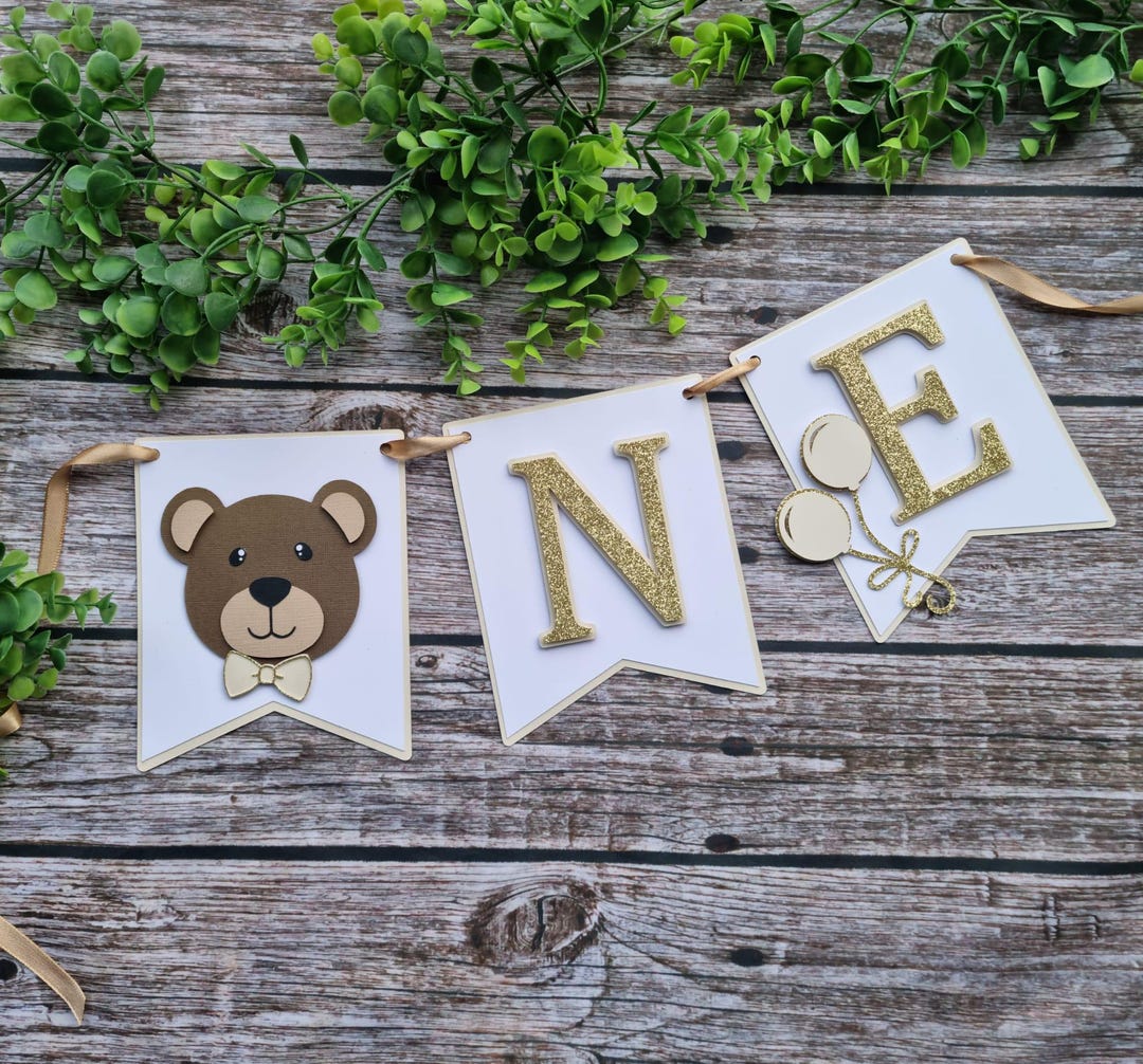 Teddy Bear Birthday Name Banner, Bear First Birthday Party Decor,bear ...