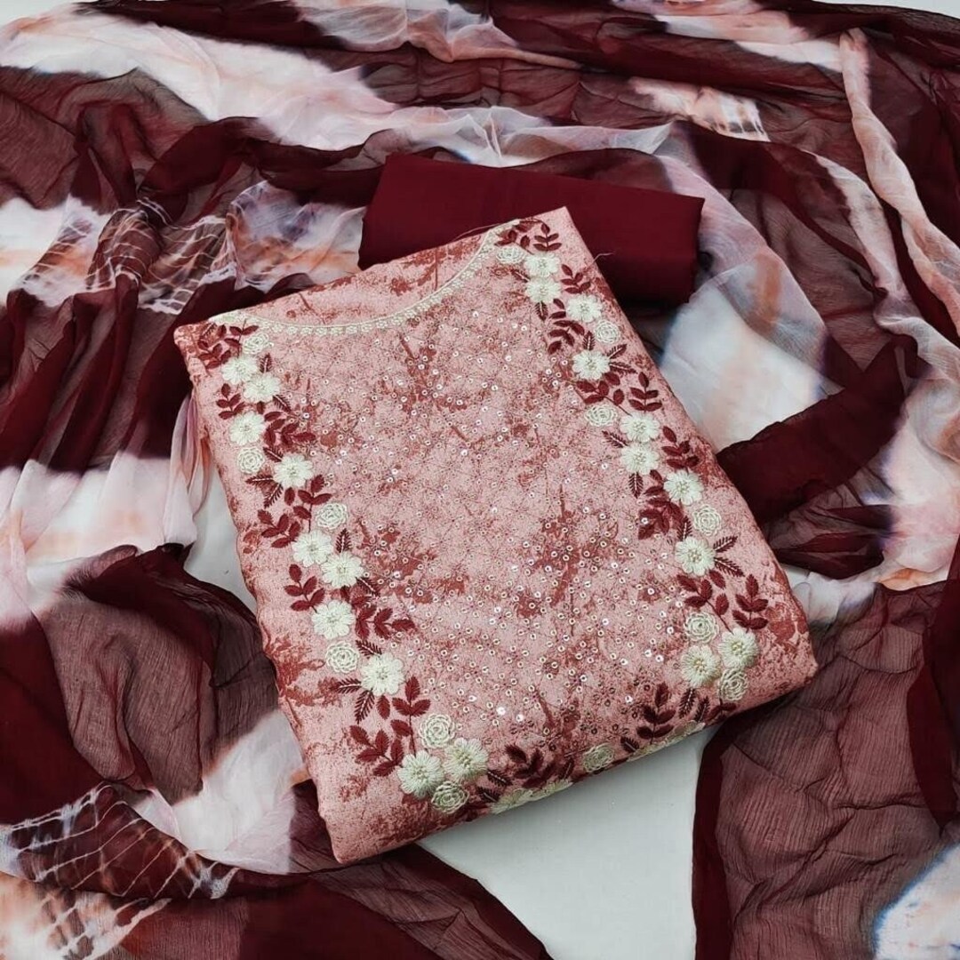 Top Bottom Scarf Making Fabric Indian Pakistani Salwar Kameej Dupatta ...