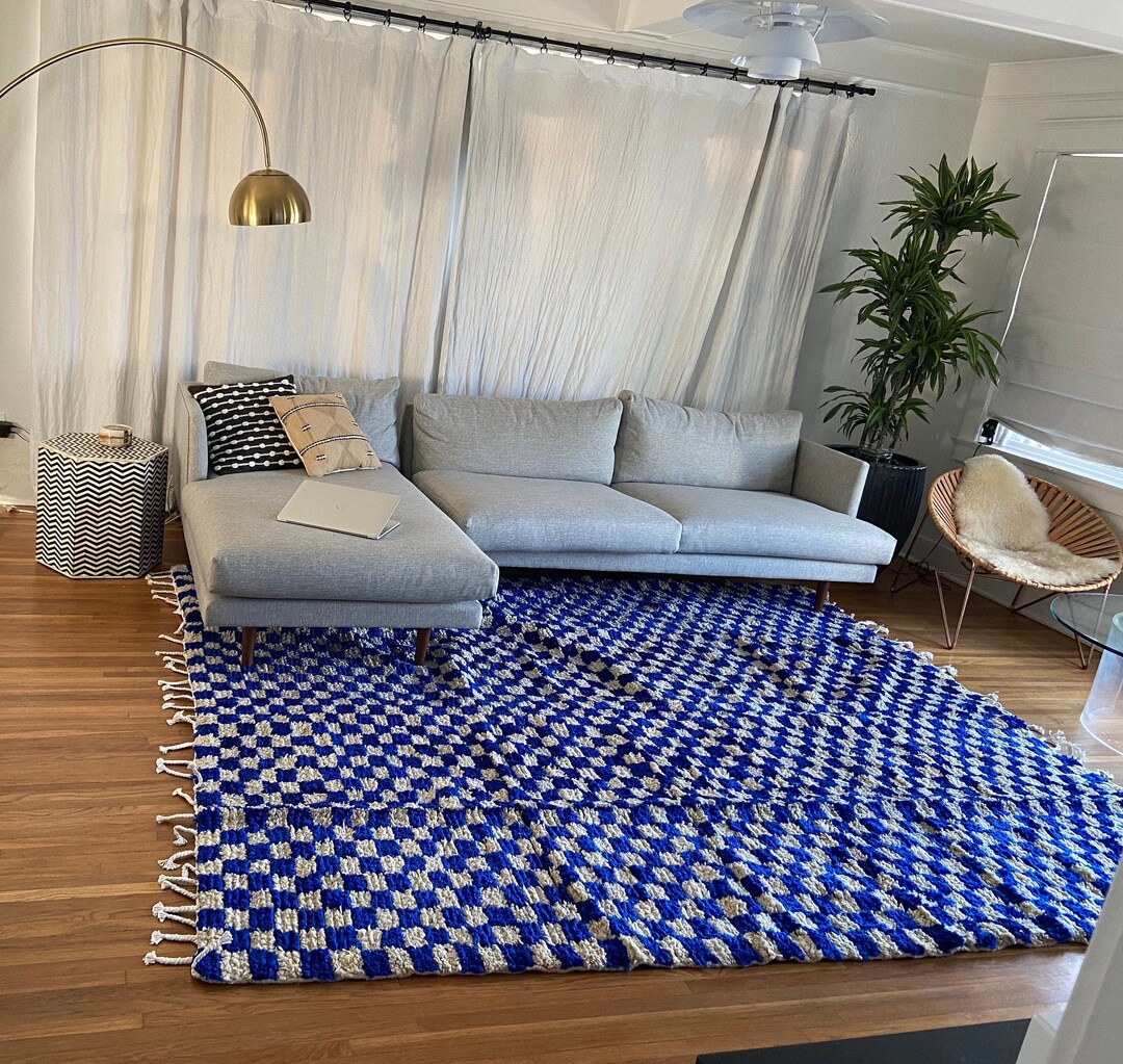 Amazing Check Rliving Room Rug Teppich Area " Wool " Shaggy Carpet ...