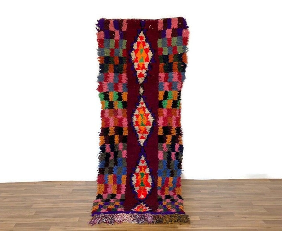 Checkered Rug,moroccan Runner Rug Handmade Sheap Rugs Colorful Indoor ...