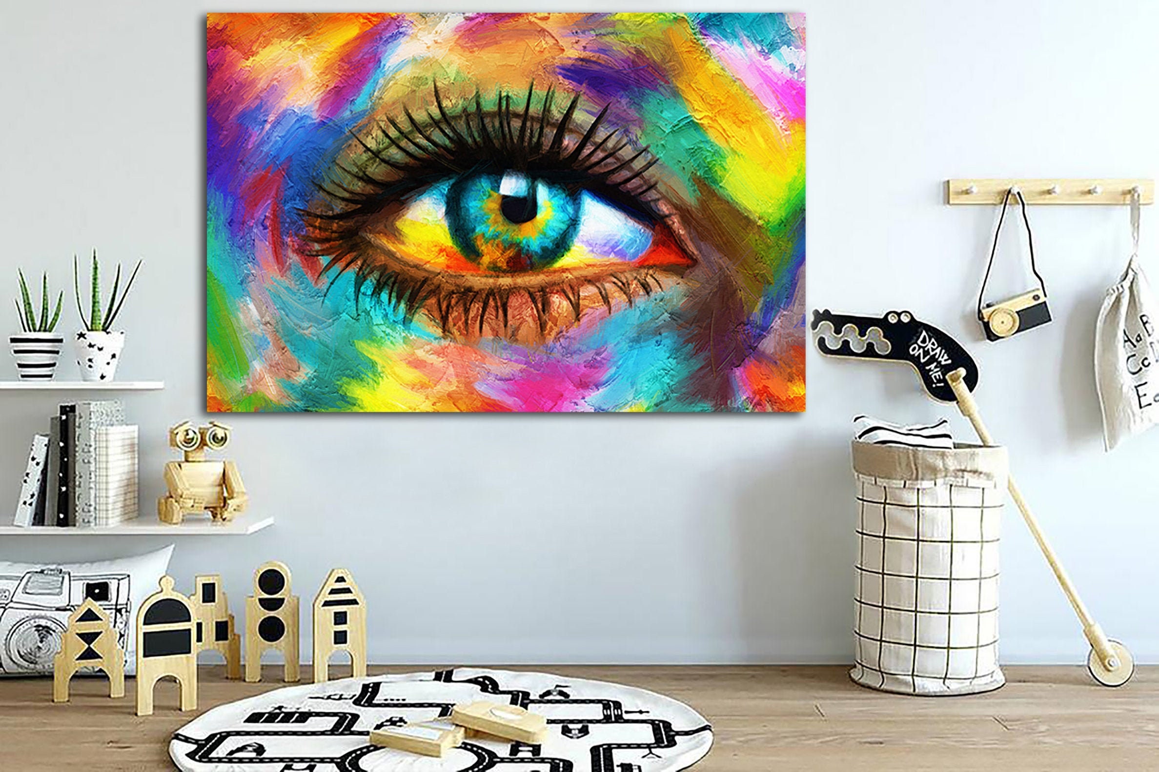 Abstract Eye Wall Art Canvas Colorful Print on Canvas Eye - Etsy