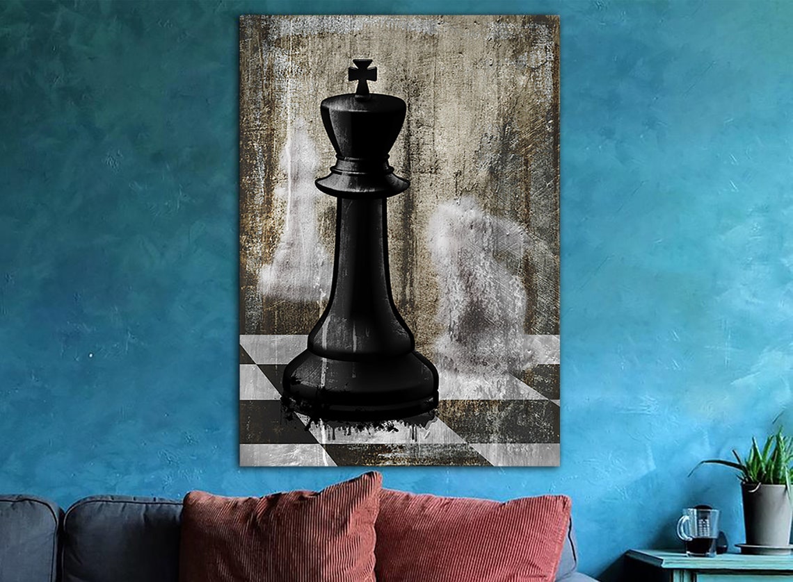 Chess King Wall Art Extra Large Canvas Art Chess Poster Print | Etsy