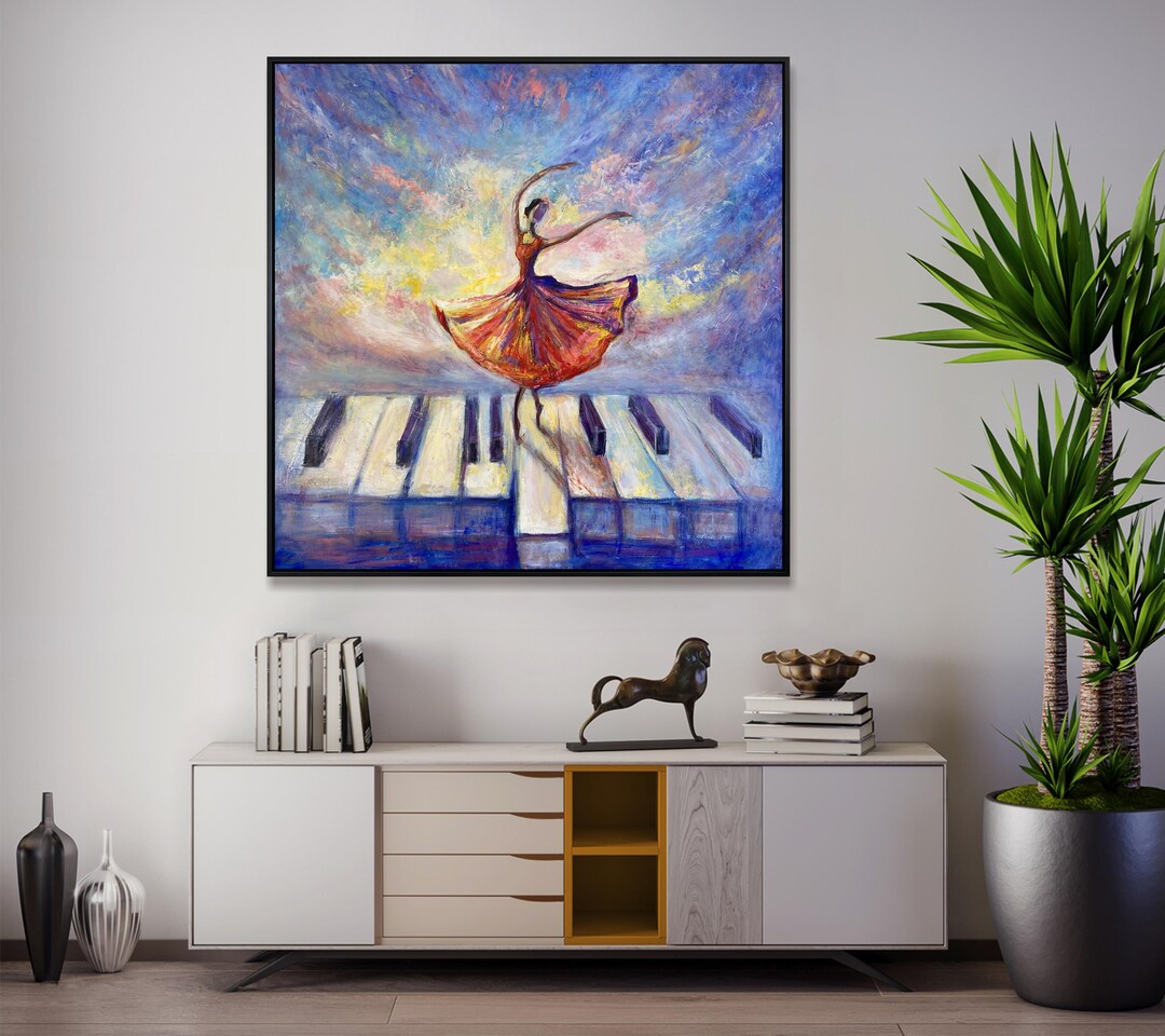 Ballet Dancer Piano Painting Colorful Abstract Expressionism Art Modern ...