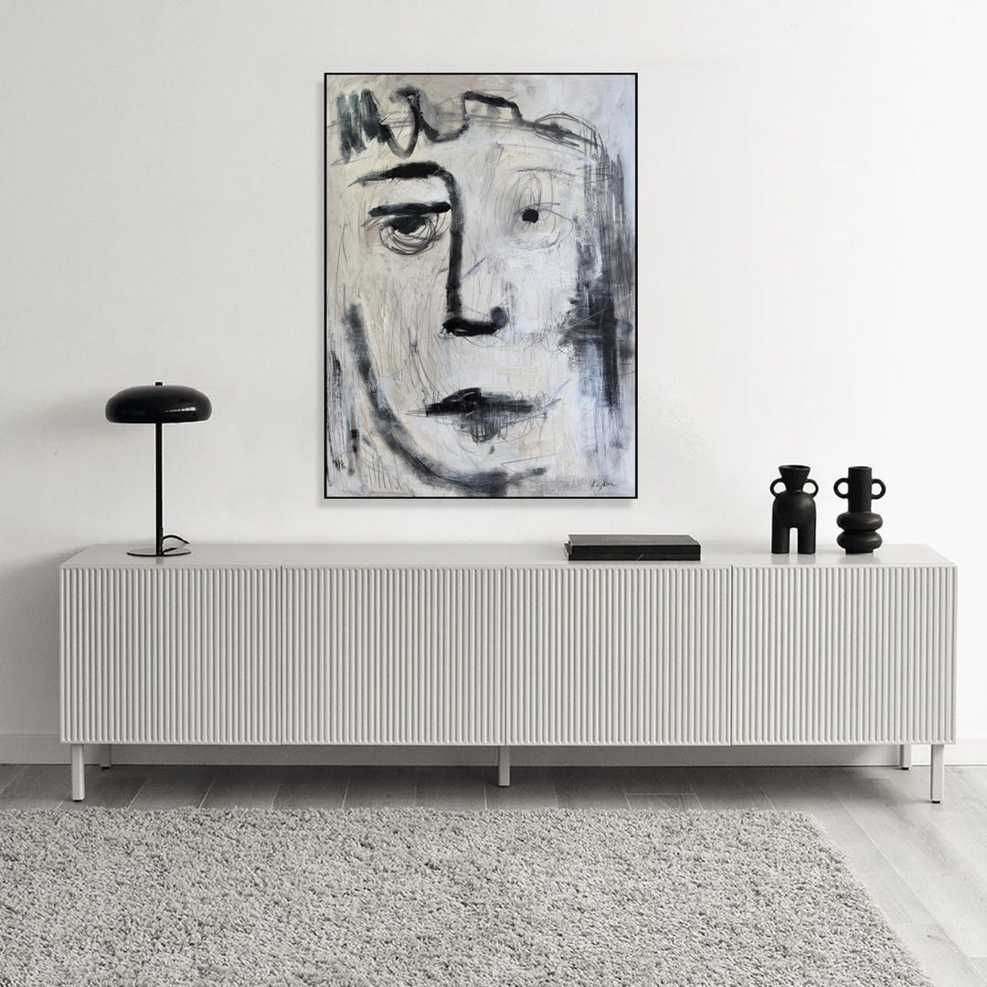 Monochrome Abstract Face Painting – Expressionist Black and White ...
