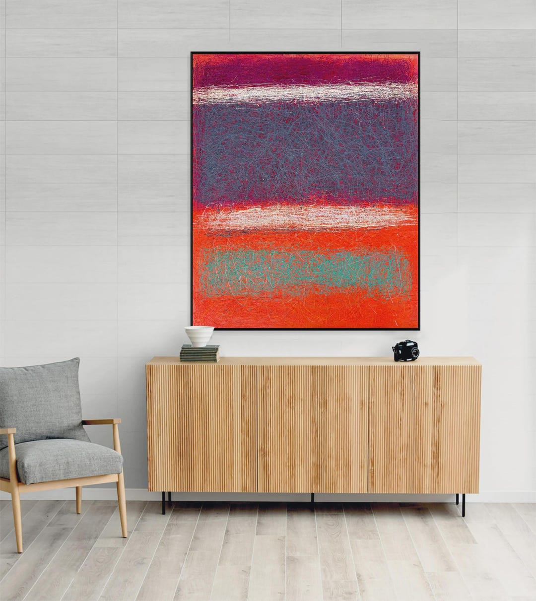 Large Rothko Style Abstract Color Field Painting on Canvas, Bold ...