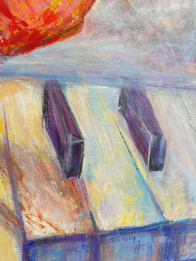 Ballet Dancer Piano Painting Colorful Abstract Expressionism Art Modern ...