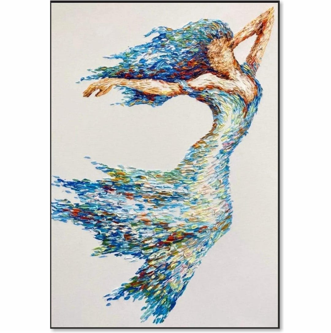 Abstract Dancing Woman Art - Modern Figurative Painting - Colorful ...