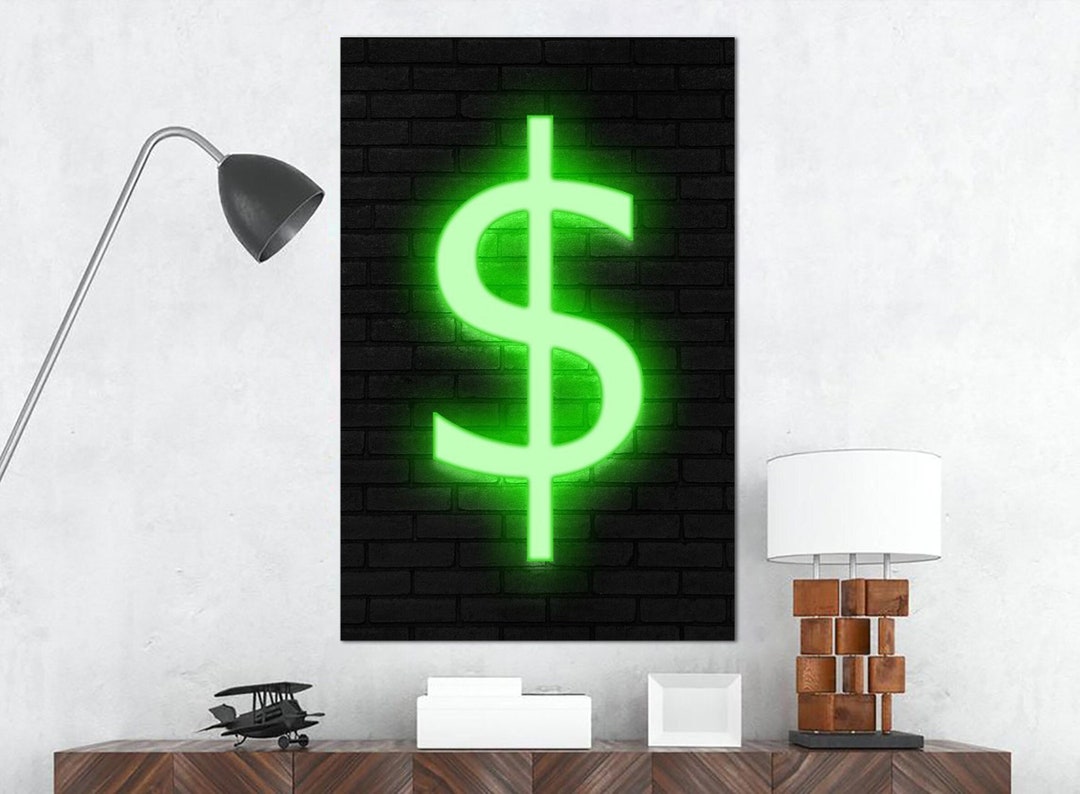 Originalabstract Dollar Sign Print on Canvas Modern Money Currency Wall ...
