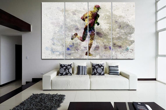 Runner Man Watercolor Print Marathon Winner Art Athlete | Etsy