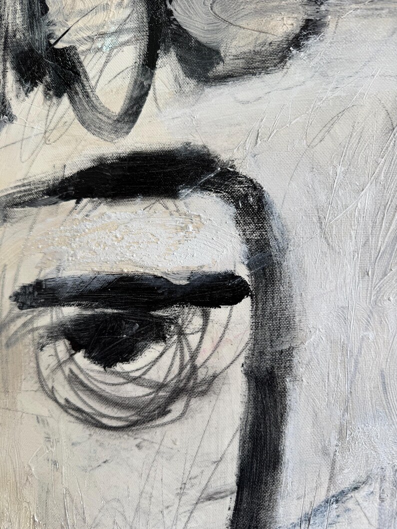 Abstract Face Painting: Monochrome Expressionist Black and White ...