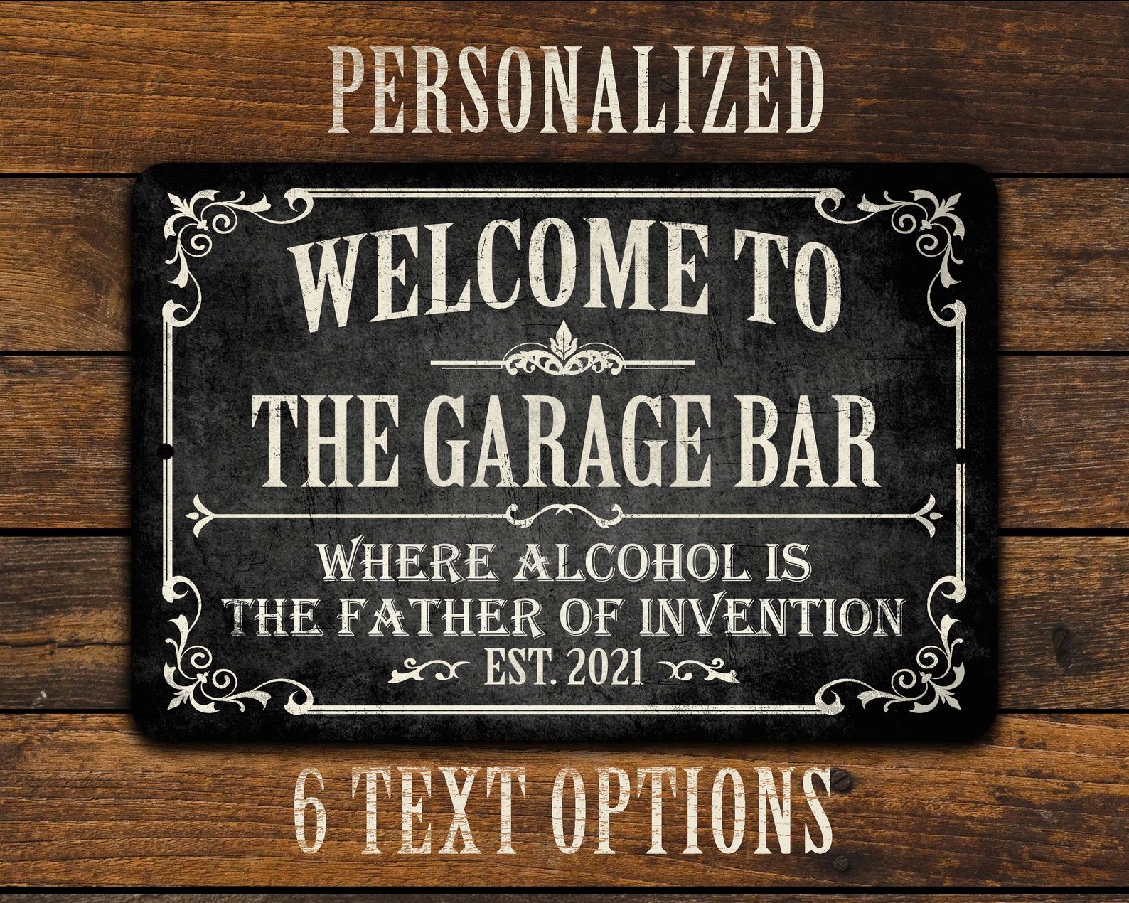 Personalized Black Metal Bar Sign Vintage-style - Etsy Australia