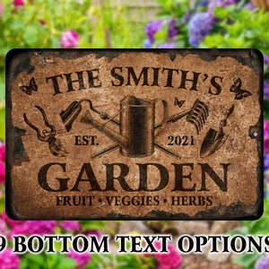 Personalized Rusty Look Garden Sign - Etsy