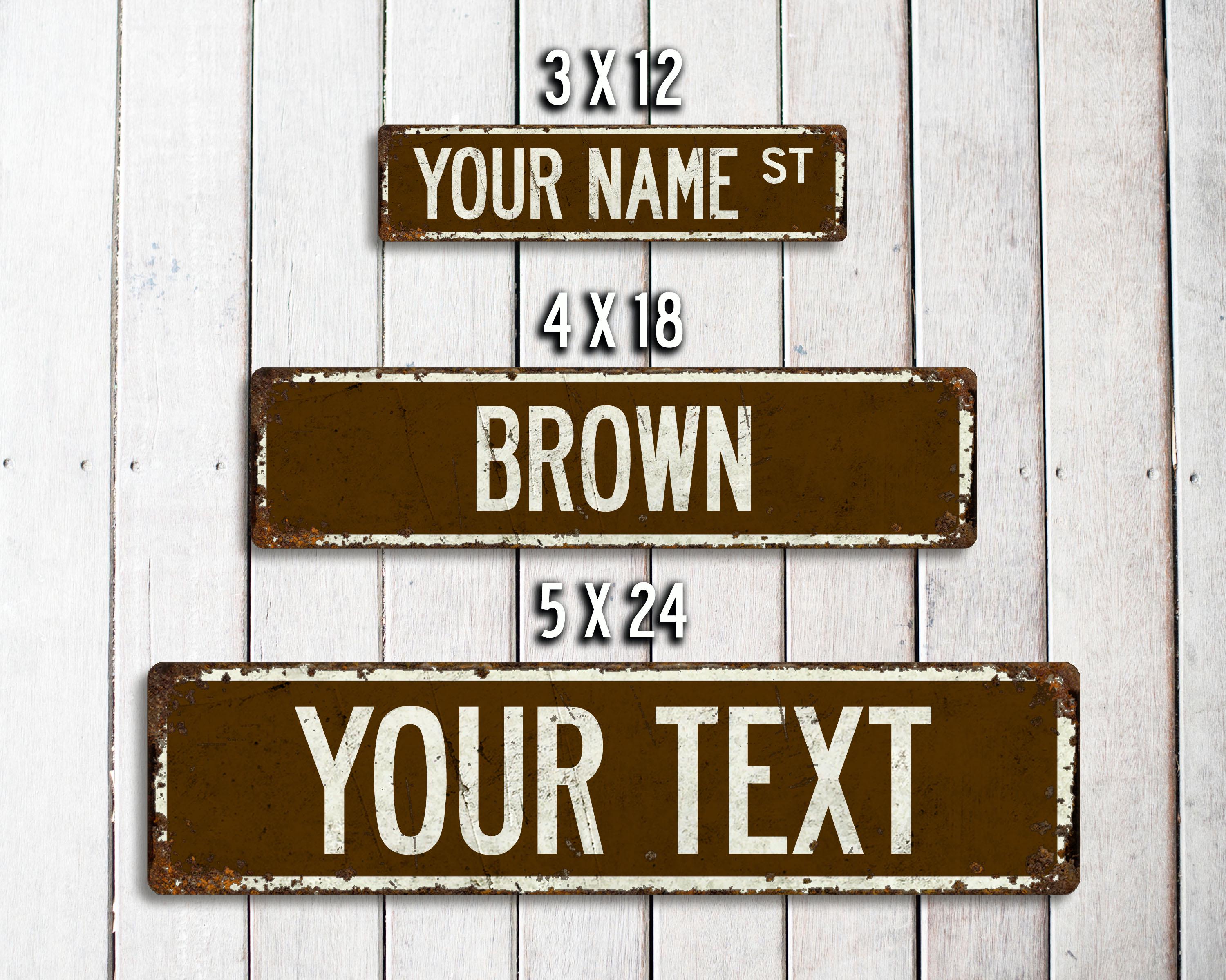 Custom Street Sign | Rusty Edge Name Plate | Vintage Metal Indoor ...