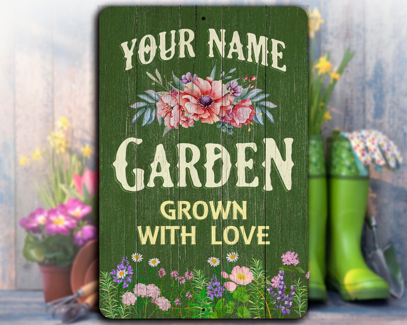 Custom Metal Garden Sign Personalized Outdoor Garden Decor - Etsy