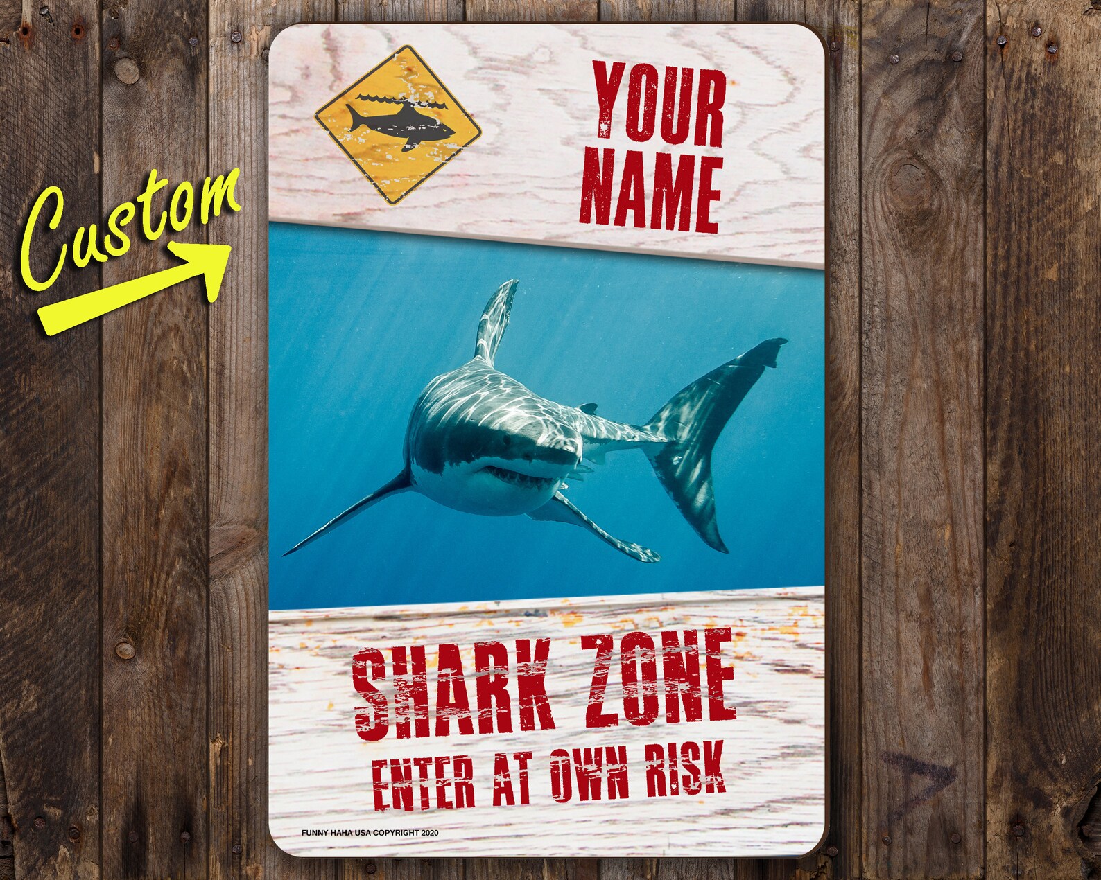 Shark Themed Personalized Metal Door Sign - Etsy