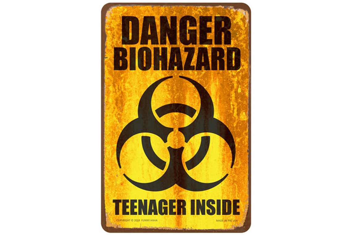 Teenager Biohazard Funny Metal Sign | Etsy