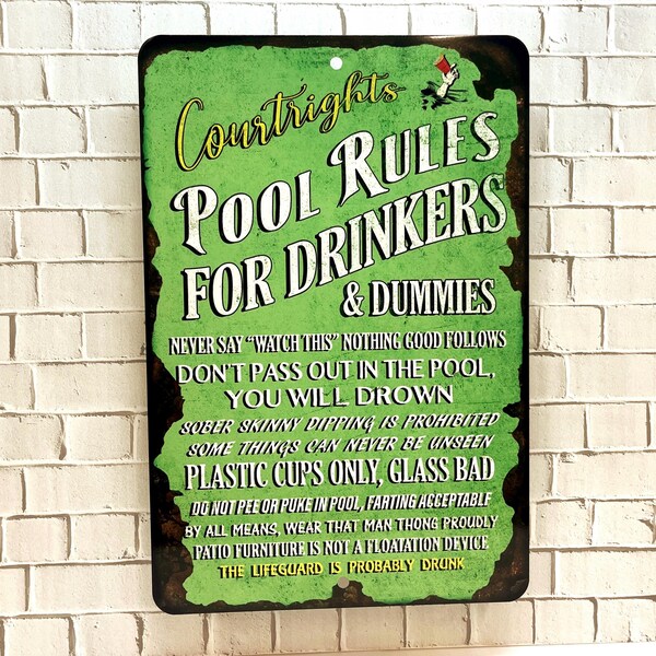 Funny Pool Signs - Etsy