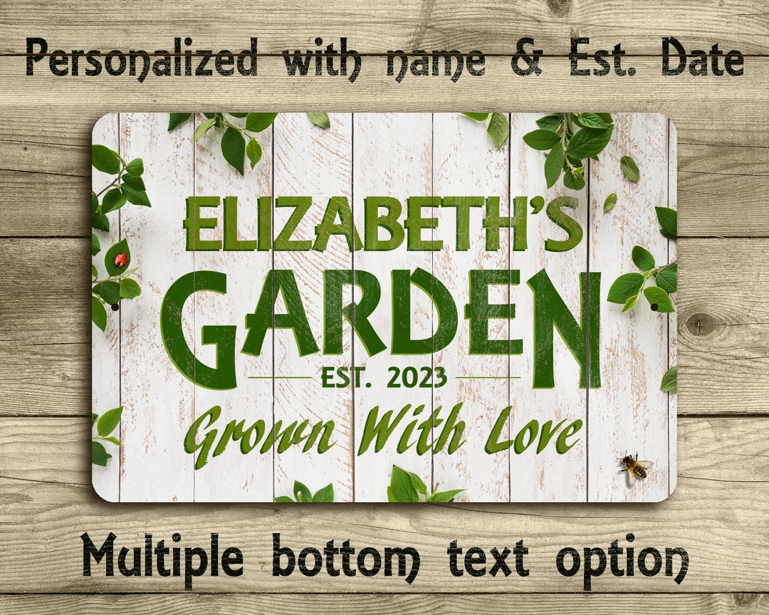 Personalized Garden Sign Custom Garden Decor Outdoor Metal - Etsy