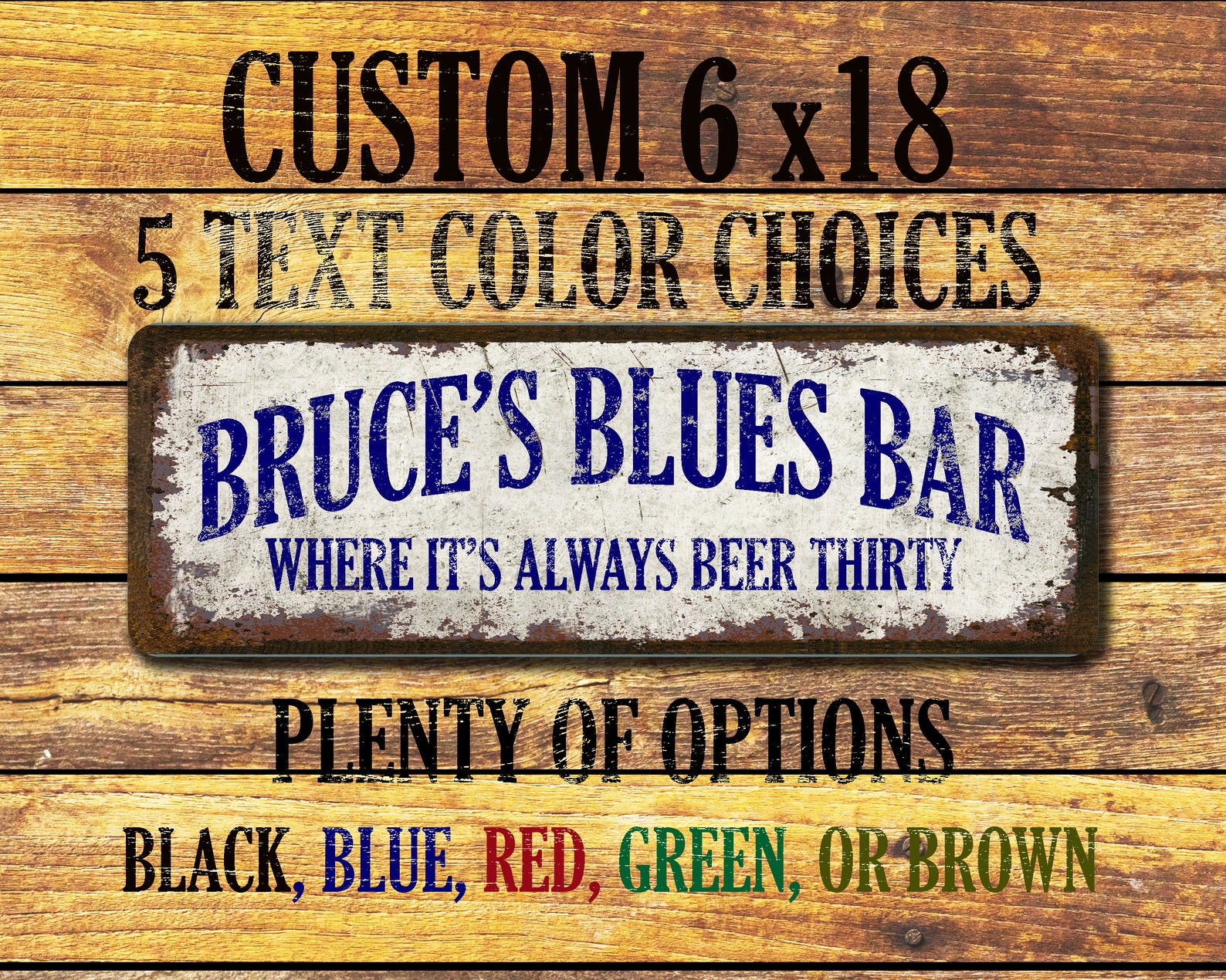 Custom Arched Text Rustic Style Metal Sign With Weathered | Etsy